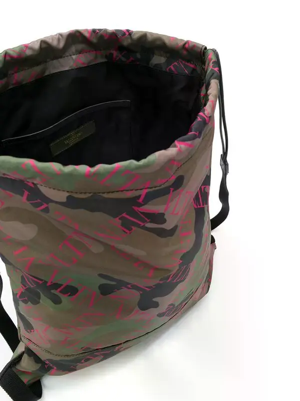 Valentino Garavani Camouflage Drawstring Backpack