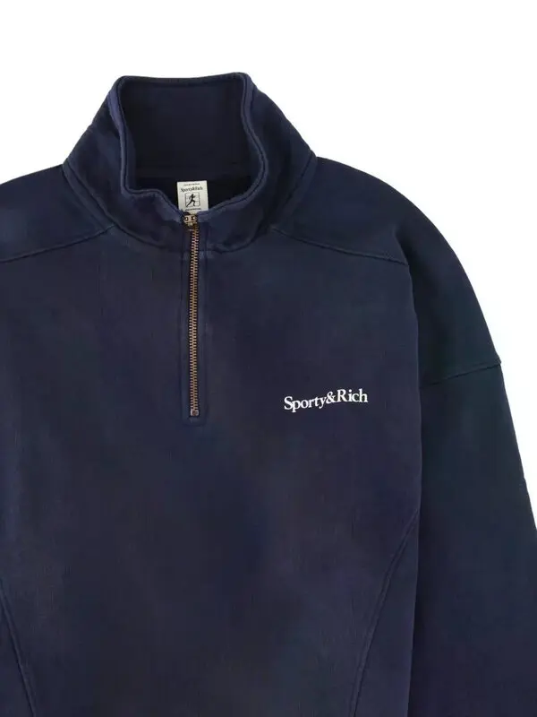 Sporty & Rich Cotton Zip Sweatshirt