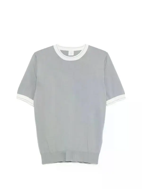 Eleventy Contrast-trim T-shirt - Blue