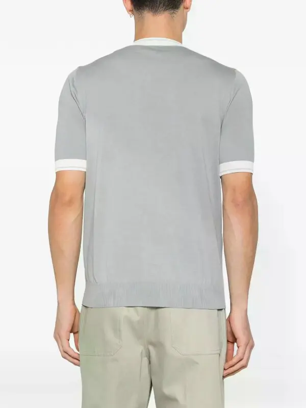 Eleventy Contrast-trim T-shirt - Blue
