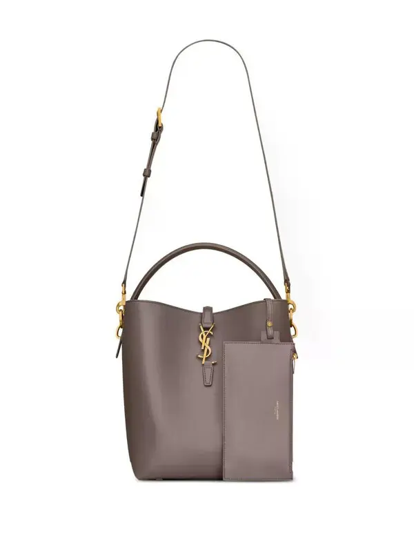 Saint Laurent Logo-plaque Top-handle Tote Bag - Grey