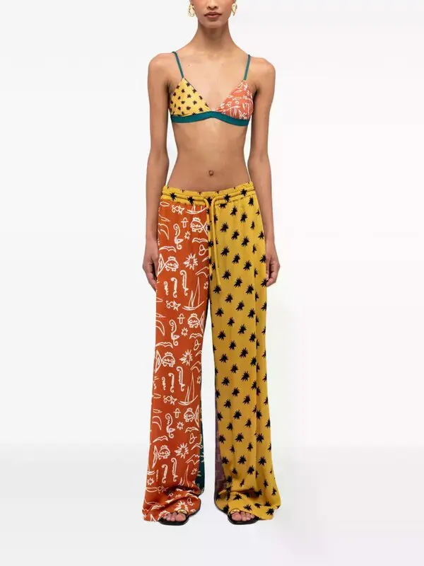 DONDE ESTEBAN Colour-block Printed Trousers