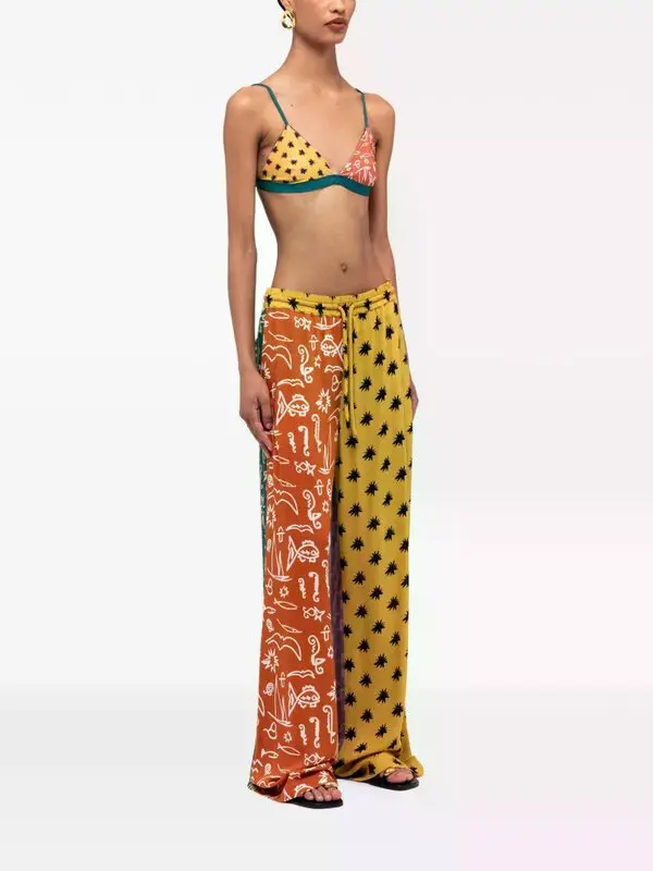DONDE ESTEBAN Colour-block Printed Trousers