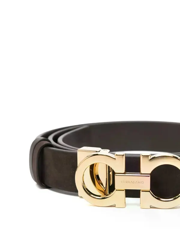 FERRAGAMO Gancini Suede Belt