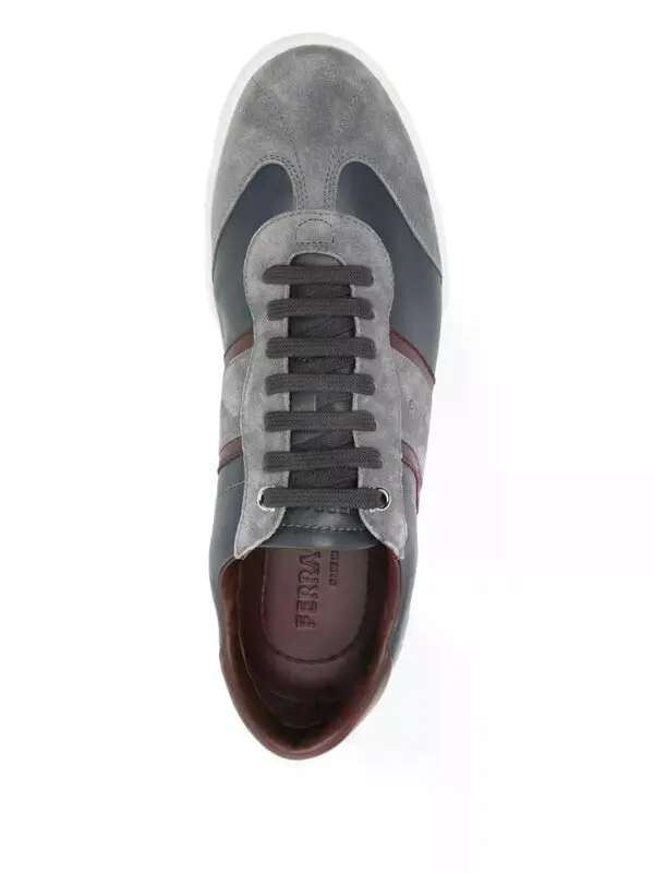 FERRAGAMO Achille 1 Striped Low-top Sneakers