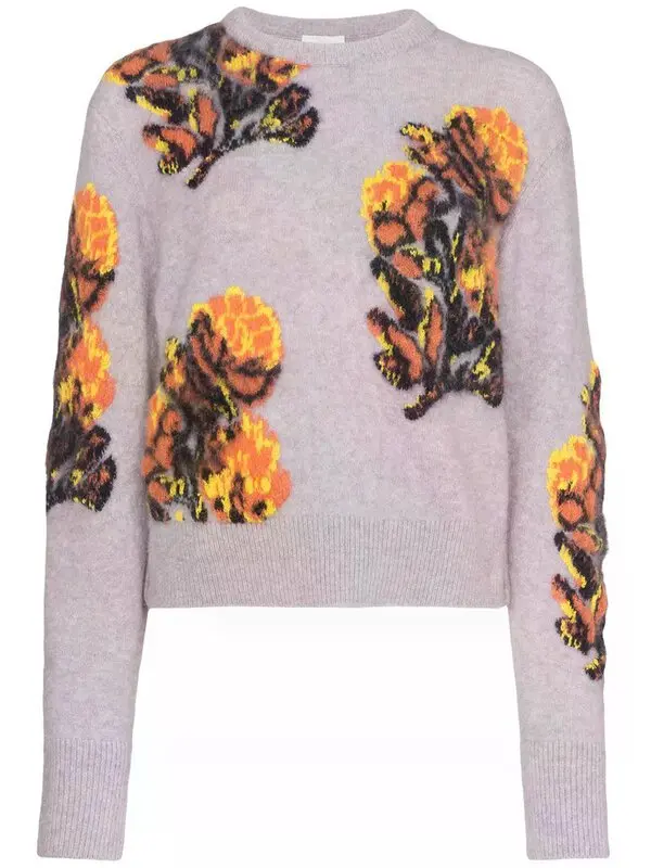 Chloé Floral Intarsia Sweater - Purple