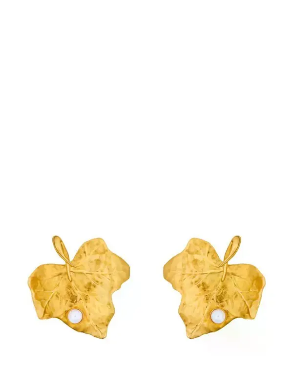 Oscar De La Renta Leaf-shaped Earrings - Gold