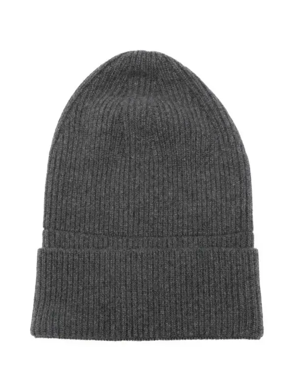 LANEUS Ribbed Beanie Hat - Grey