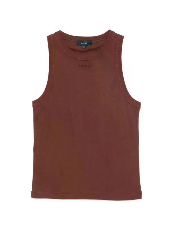 Soeur Dolly Round-neck Top - Brown