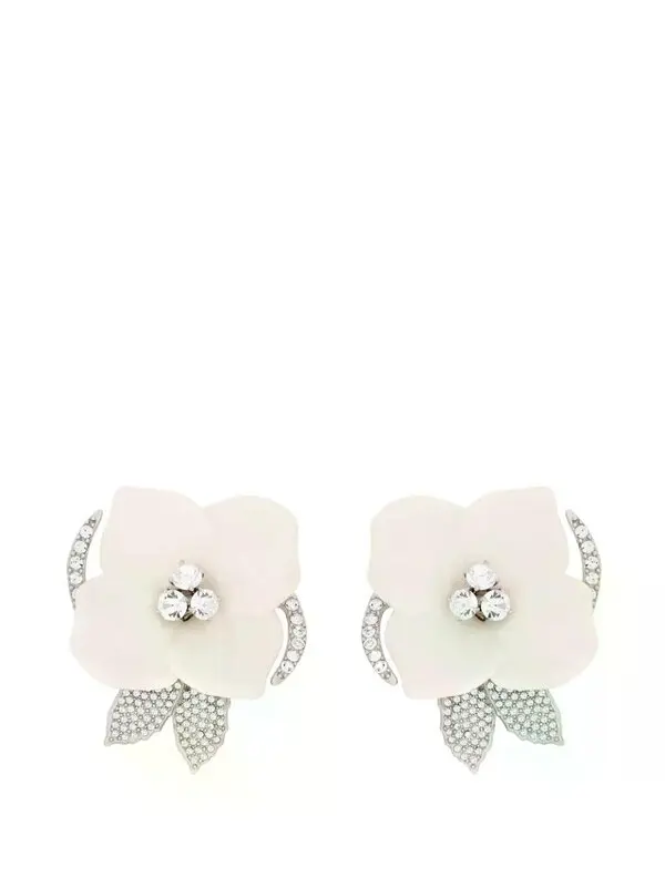 Oscar De La Renta Flower-shaped Earrings - Silver