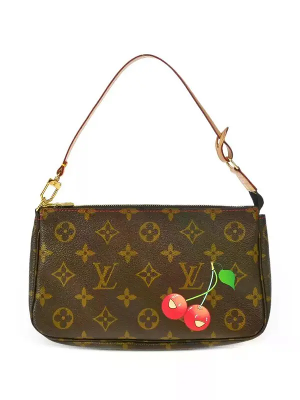 LOUIS VUITTON 2004 Monogram Cherry Pochette Handbag - Brown