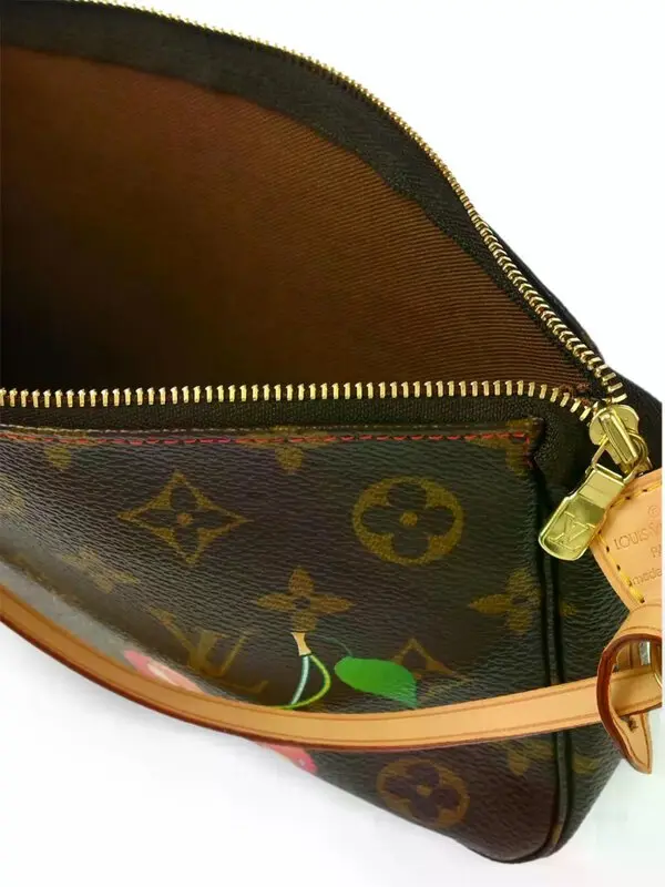 LOUIS VUITTON 2004 Monogram Cherry Pochette Handbag - Brown