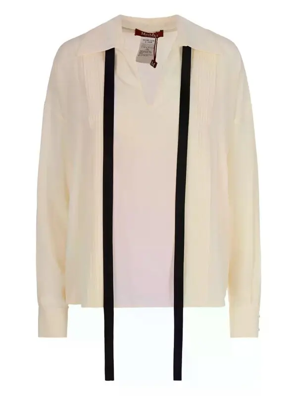 Max Mara Tie-detailed Pleated Shirt