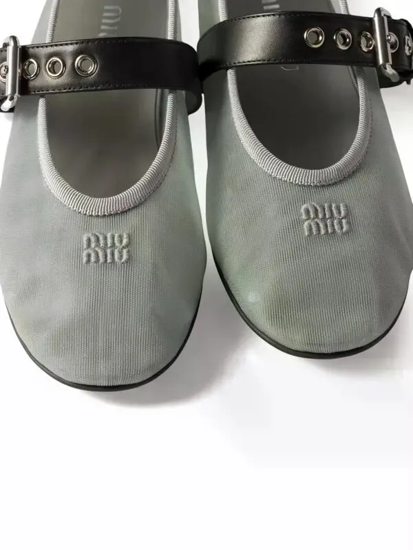 Miu Miu Logo-embroidered Ballerinas