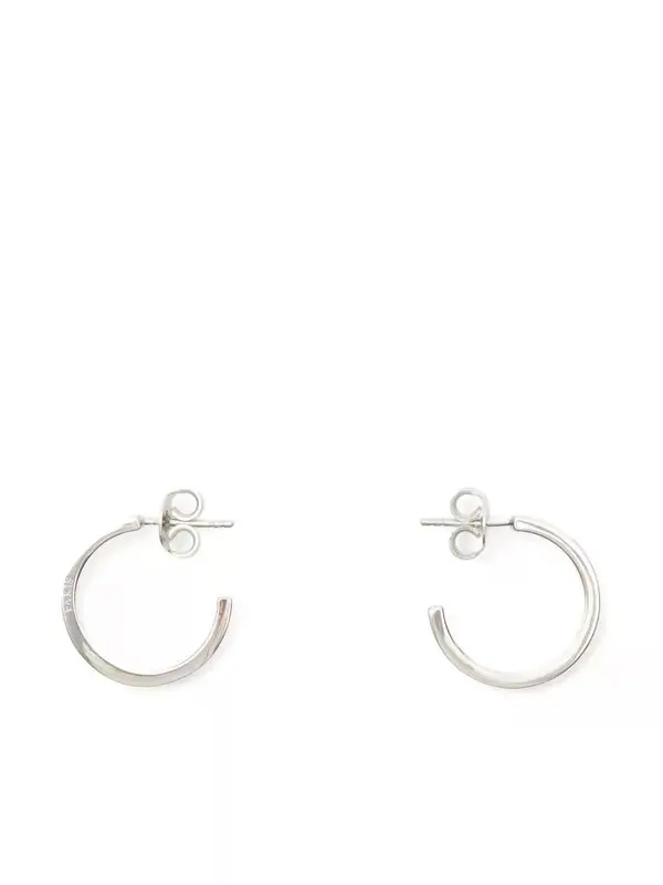 MAISON MARGIELA Logo Hoop Earrings - Silver