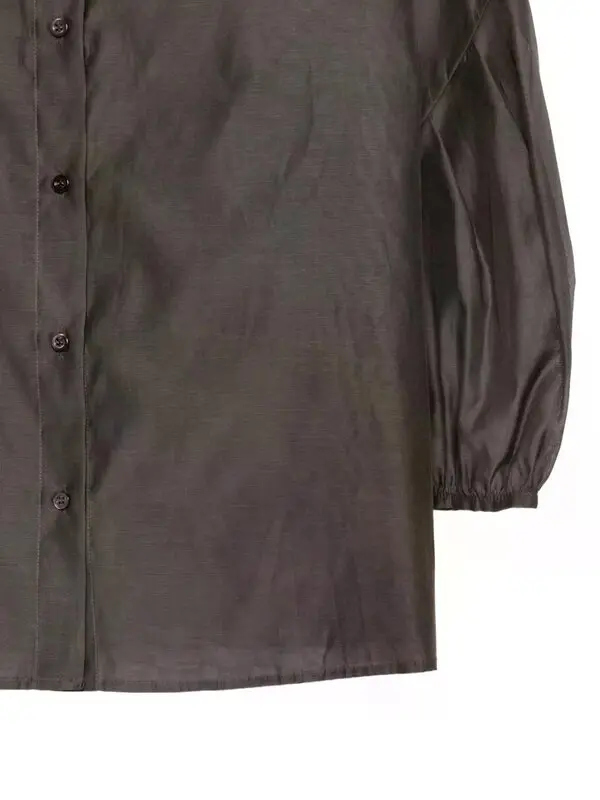 Peserico Gathered-sleeve Shirt - Brown