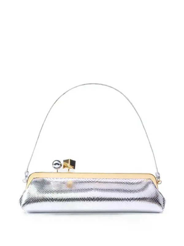 Jacquemus Salon Clutch Bag With Snake Embossed Leather