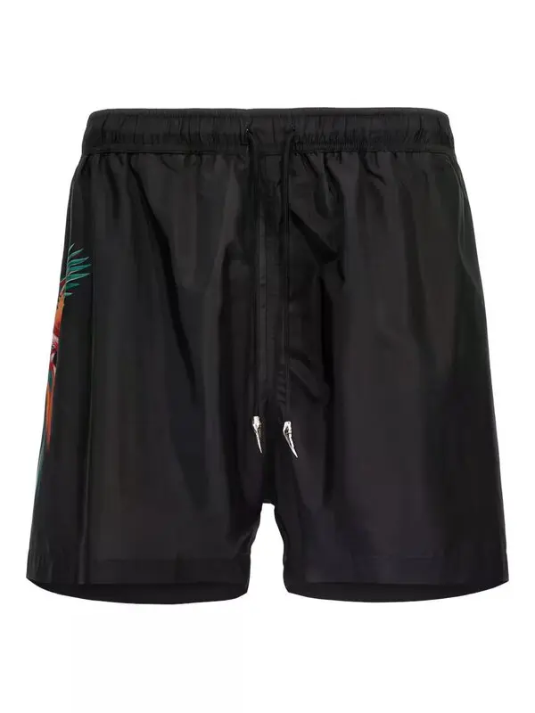 Roberto Cavalli Parrot-print Swim Shorts - Black