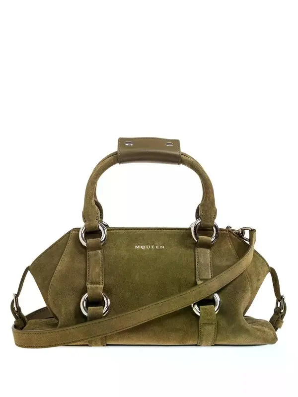 Alexander McQueen Suede Ring-detail Tote Bag - Green