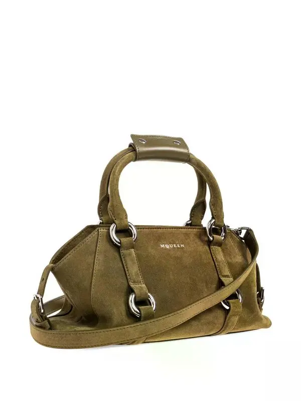 Alexander McQueen Suede Ring-detail Tote Bag - Green