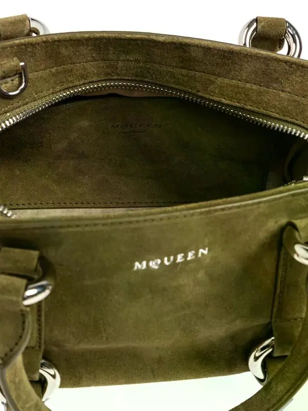 Alexander McQueen Suede Ring-detail Tote Bag - Green