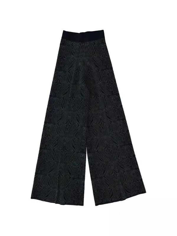 CIRCUS HOTEL Floral Wide-leg Trousers - Black