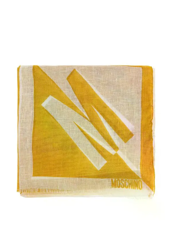 Moschino Frindged-edge Scarf - Yellow