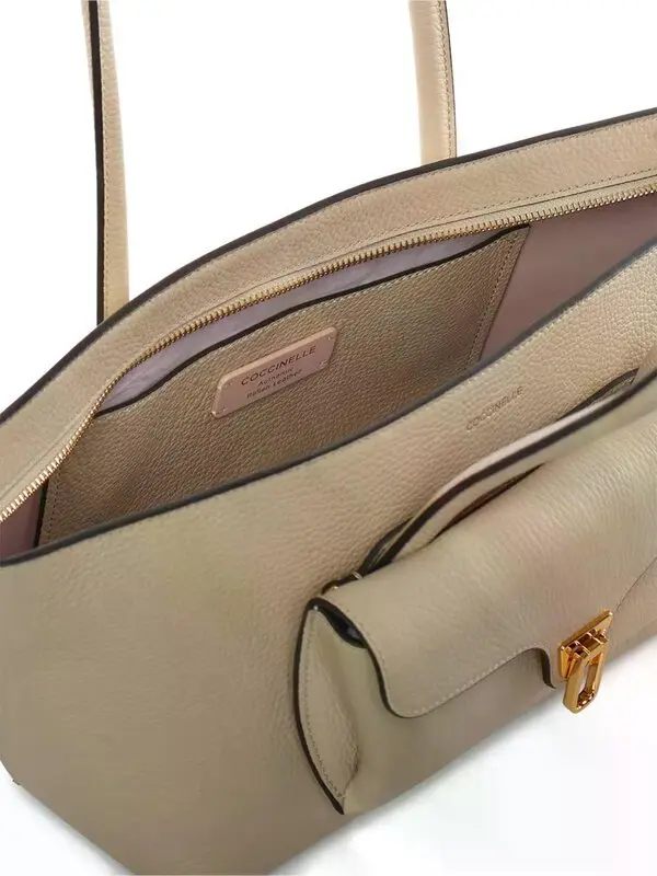 COCCINELLE External-pocket Leather Tote Bag - Neutrals