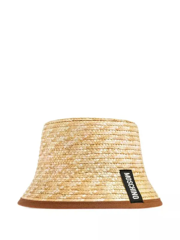 Moschino Straw Trim Hat - Neutrals