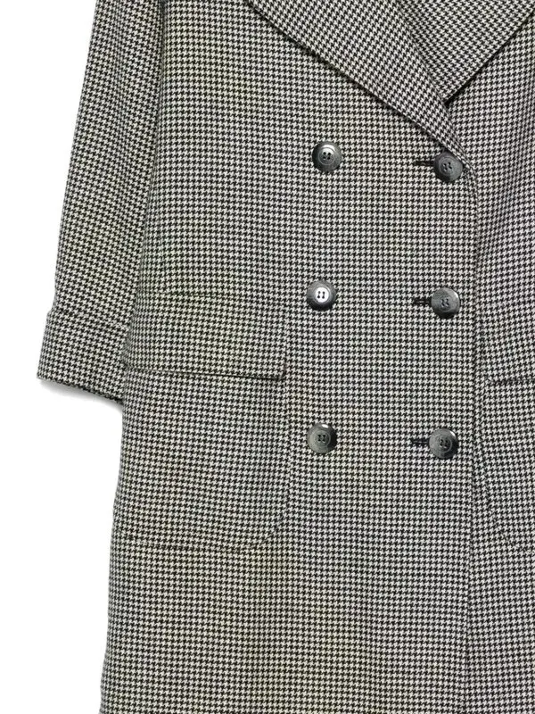 Saint Laurent 1990 Houndstooth-pattern Double-breasted Coat