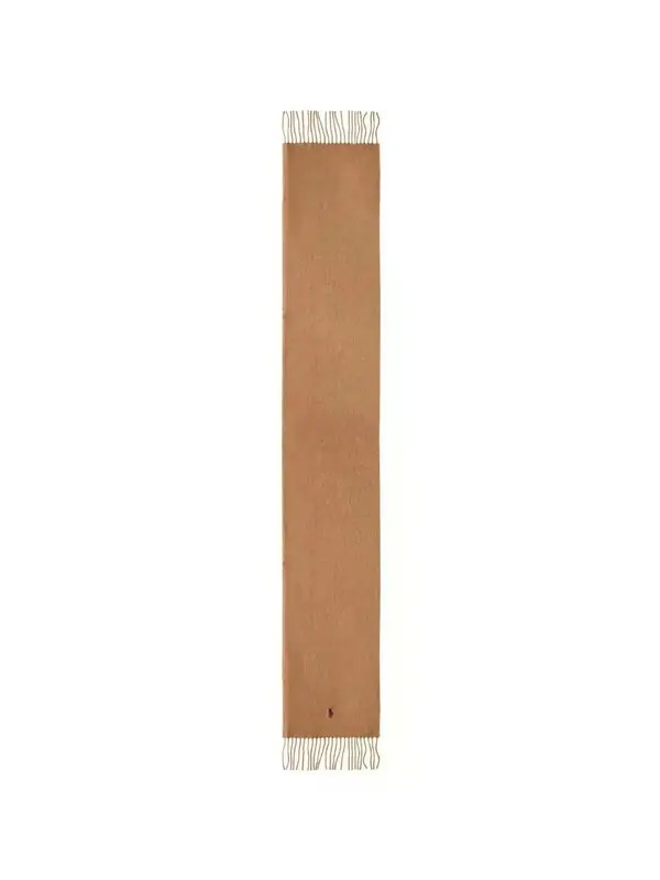 Polo Ralph Lauren Fringed Logo Scarf - Brown
