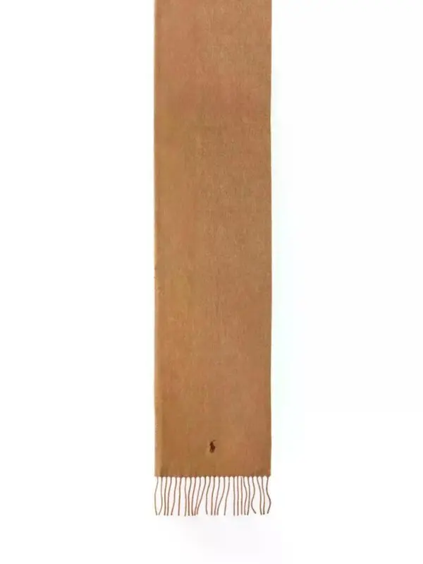 Polo Ralph Lauren Fringed Logo Scarf - Brown