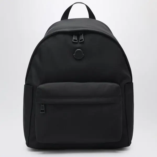 Moncler Backpack With Metal Logo - Black