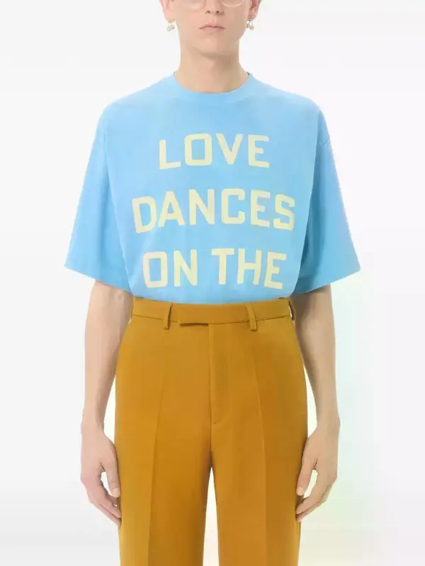 Valentino Garavani Cotton T-shirt With Love Dances On The Abyss &amp; Made In Print