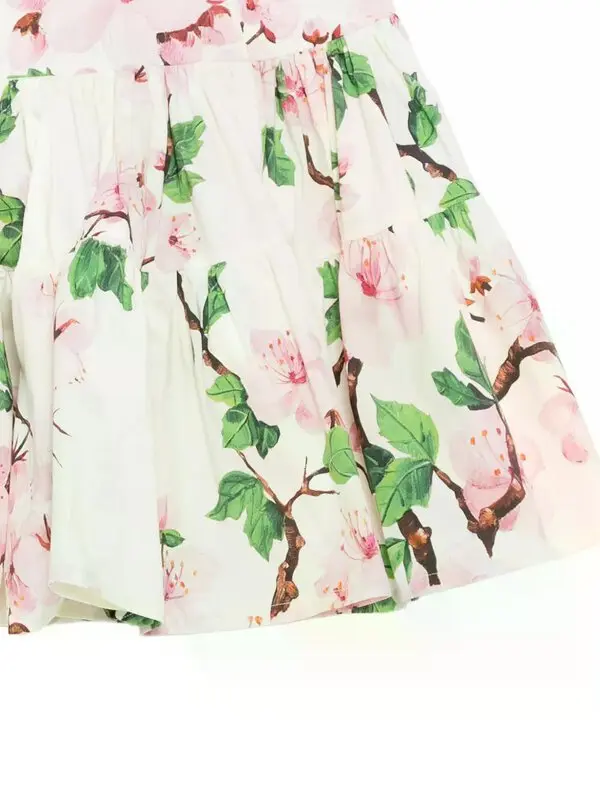 Oscar De La Renta Floral Tiered Skirt