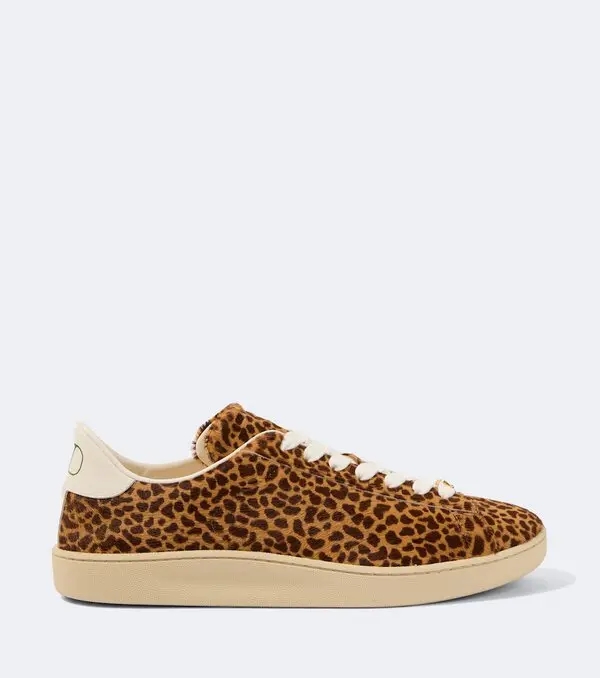 Valentino Garavani Royco Leopard-print Calf Hair Sneakers - Brown