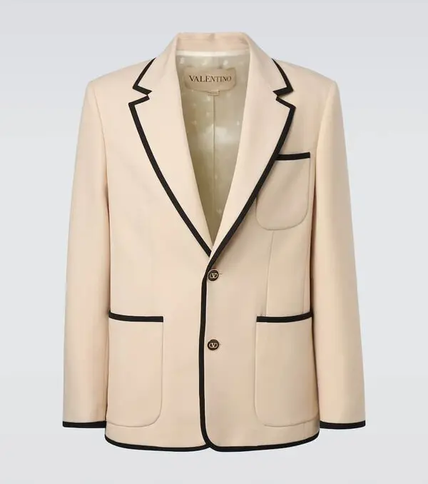 Valentino Garavani Virgin Wool Gabardine Blazer - White