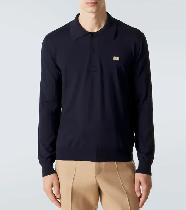 Valentino Garavani Vlogo Virgin Wool Polo Sweater