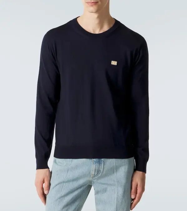 Valentino Garavani Vlogo Virgin Wool Sweater - Blue