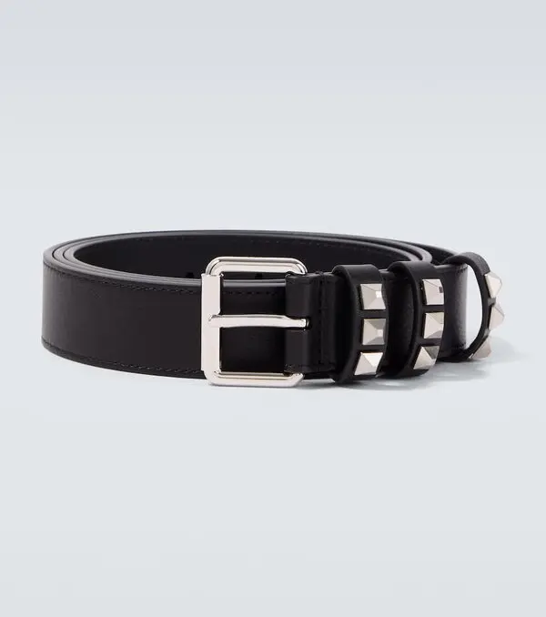 Valentino Garavani Rockstud Leather Belt - Black