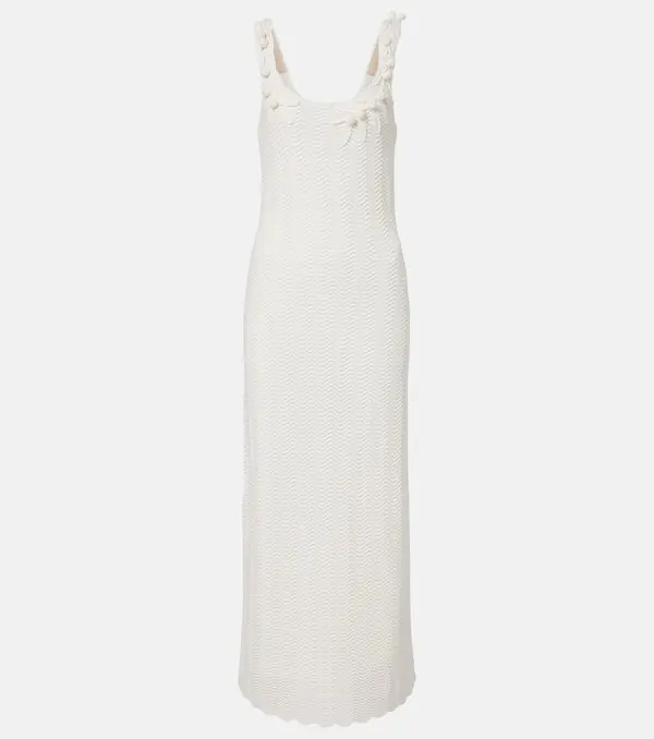 Carolina Herrera Knitted Scalloped Midi Dress - White