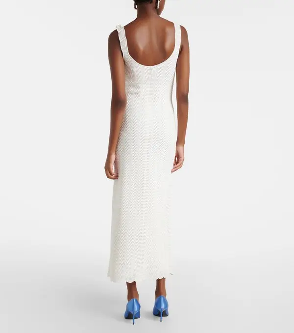 Carolina Herrera Knitted Scalloped Midi Dress