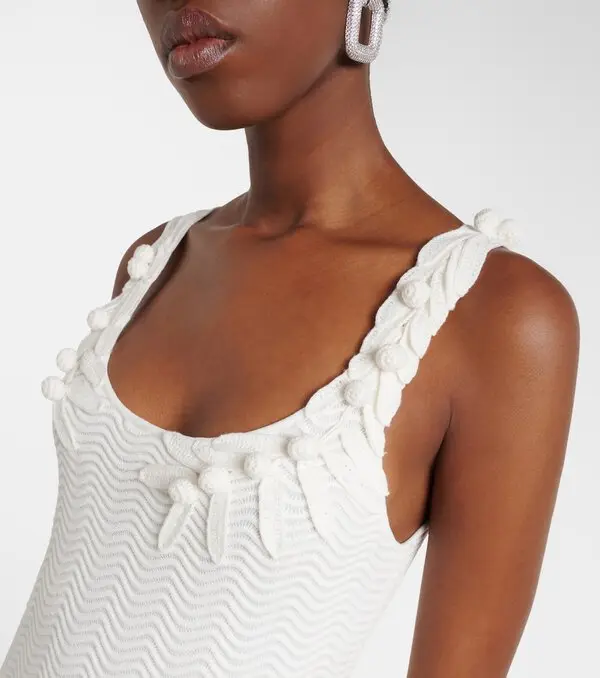 Carolina Herrera Knitted Scalloped Midi Dress