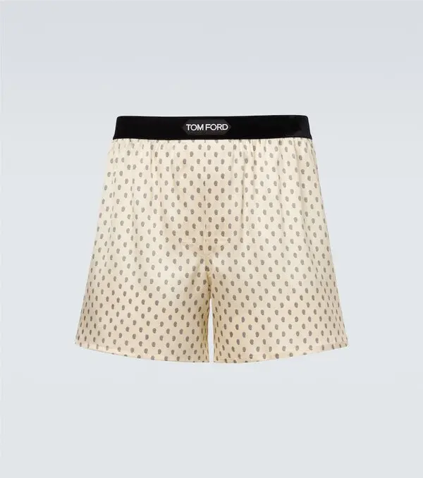 TOM FORD Paisley Silk-blend Boxers - White
