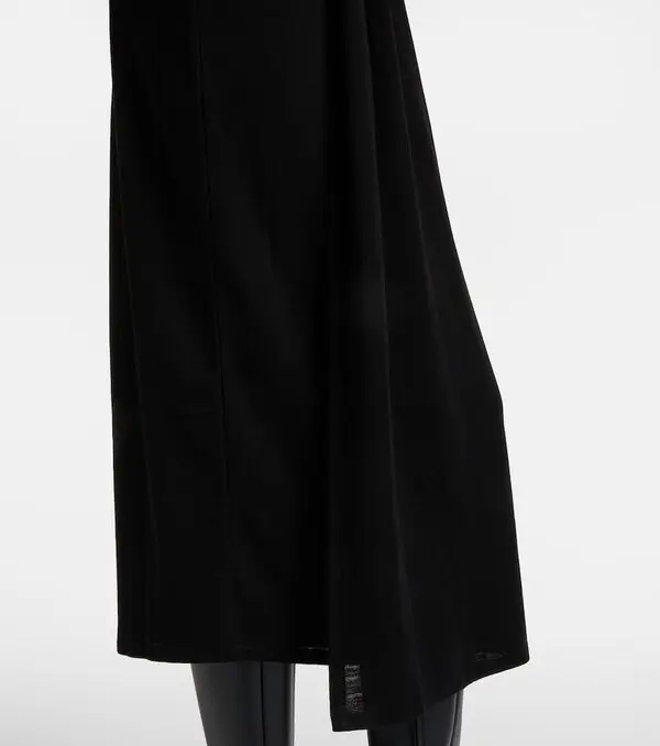 Vince Draped Wool-blend Midi Dress - Black