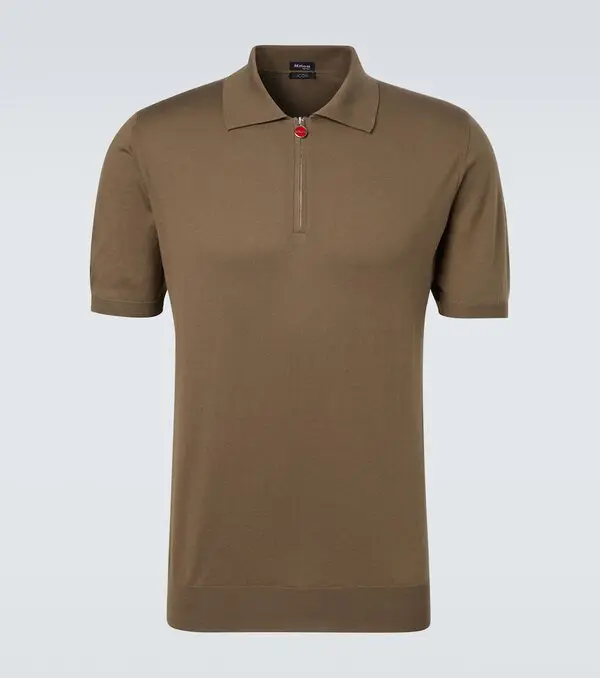 Kiton Cotton Half-zip Polo Shirt - Green