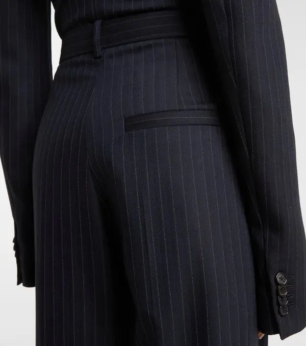 Khaite Linden Pinstripe High-rise Wide-leg Pants