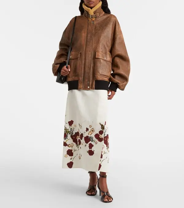 Khaite Demi Floral Midi Skirt - White