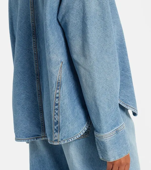 Alaïa Denim Blouson Jacket - Blue