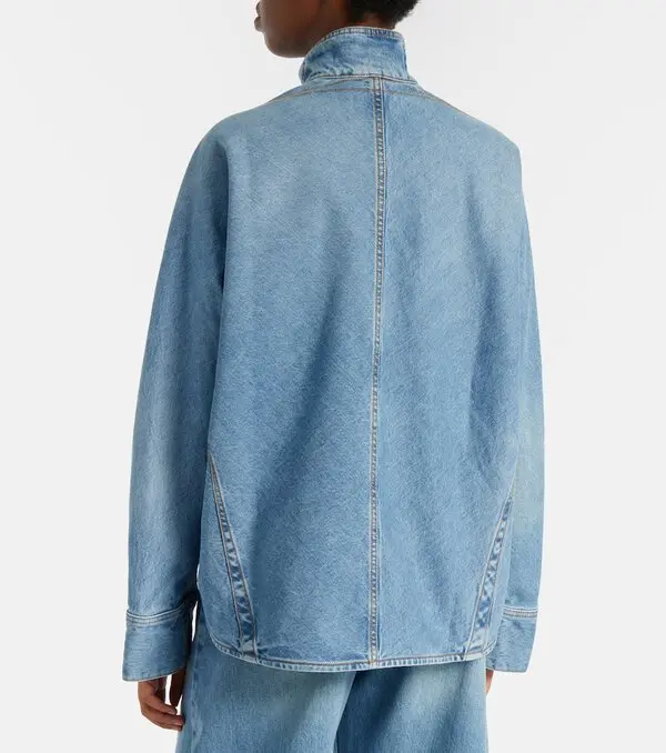 Alaïa Denim Blouson Jacket - Blue